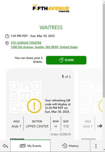 True Tickets \ 5th Avenue Theatre