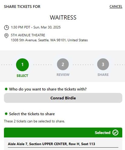 True Tickets \ 5th Avenue Theatre